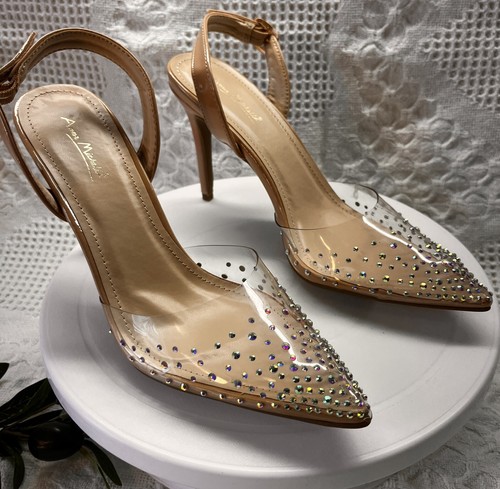 Clear Rhinestone Heels Women’s Shoes Girls Night-Out Party Evening Wear ...
