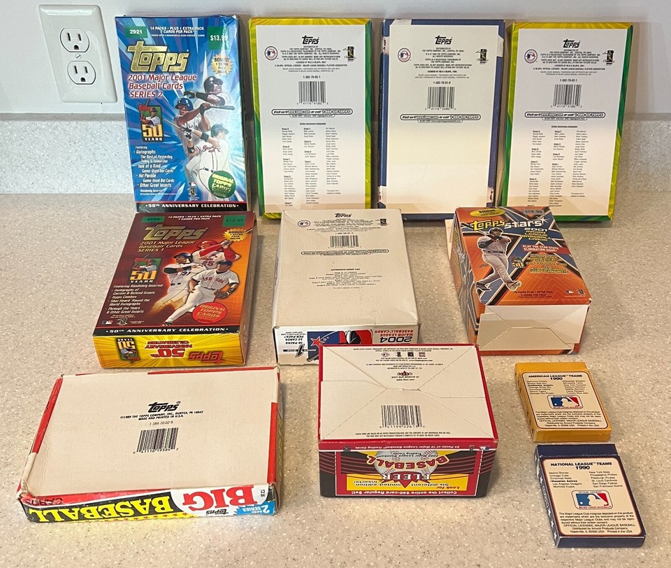 (11) Topps and Fleer Baseball Trading Card Empty Boxes - No Packs or ...