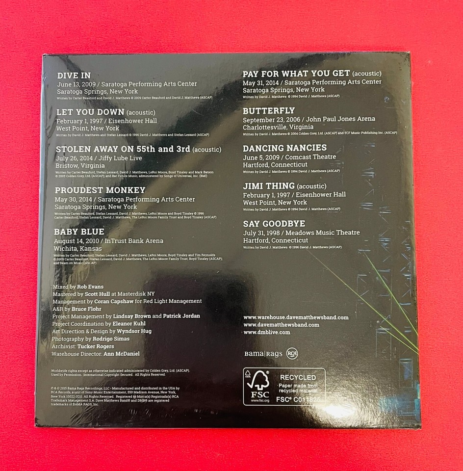 RARE DMB Dave Matthews Band Warehouse 10 Volume Vol 3 Fanclub CD NEW ...