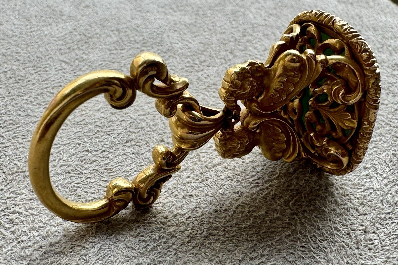 Carter Gough & Co Art Nouveau 14k Gold Nephrite Jade Fob | eBay