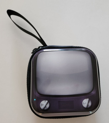 Coin Purse RETRO-LOOK Television Case Box Keepsakes Strap Dual Zipper ...