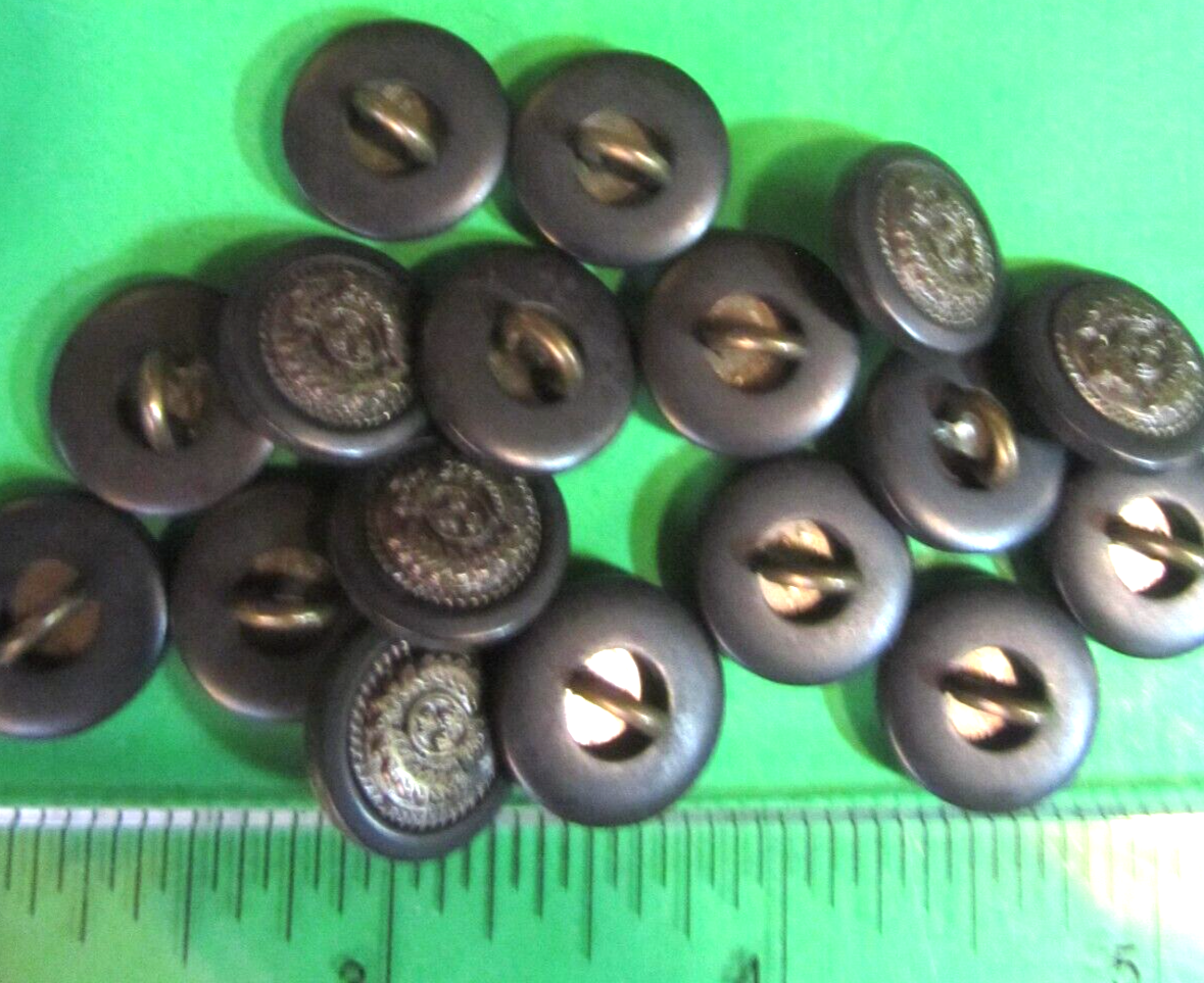 (17) VINTAGE 1/2" CREST COA BLACK PLASTIC METAL SHANK SNAP TOGETHER ...