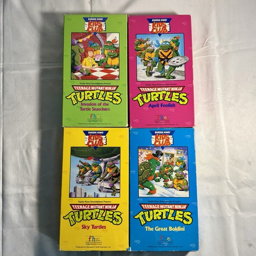 Lot Of 4 Burger King Kids Club Tmnt Vhs Teenage Mutant Ninja Turtles