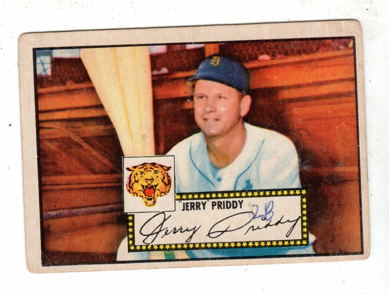 1952 Topps Red Back #28 Jerry Priddy - Detroit Tigers, Very Good ...