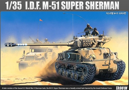Academy 13254 1/35 IDF M-51 Israel SUPER SHERMAN TANK Plastic Model Kit ...