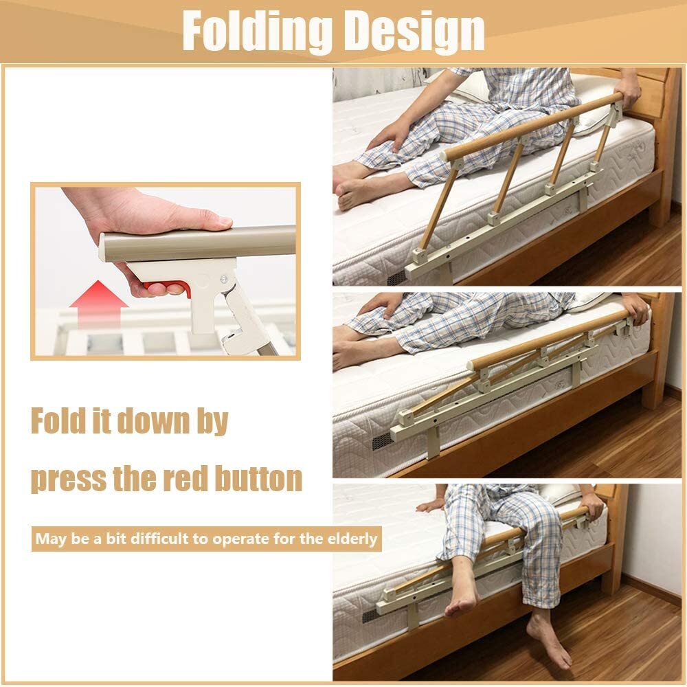Bed Rails for Elderly Adults Safety Bed Side Assist Collapsible Guard ...