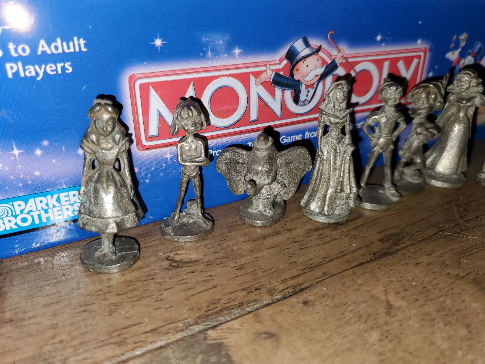 Monopoly Disney Edition Pewter Figures Token Mover Piece 2001 Complete ...
