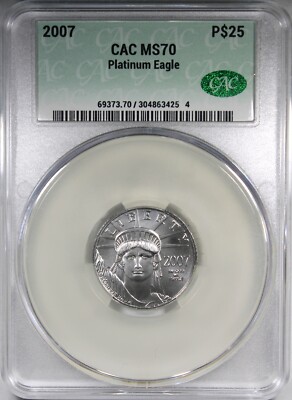 2007 $25 Platinum Eagle CAC MS70 Perfect Grade Fantastic Coin | eBay