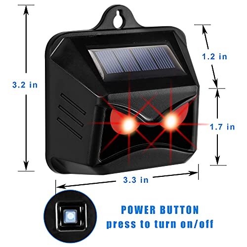 Animal Repeller, Solar Powered Predator Eye Nighttime Animal Deterrent ...