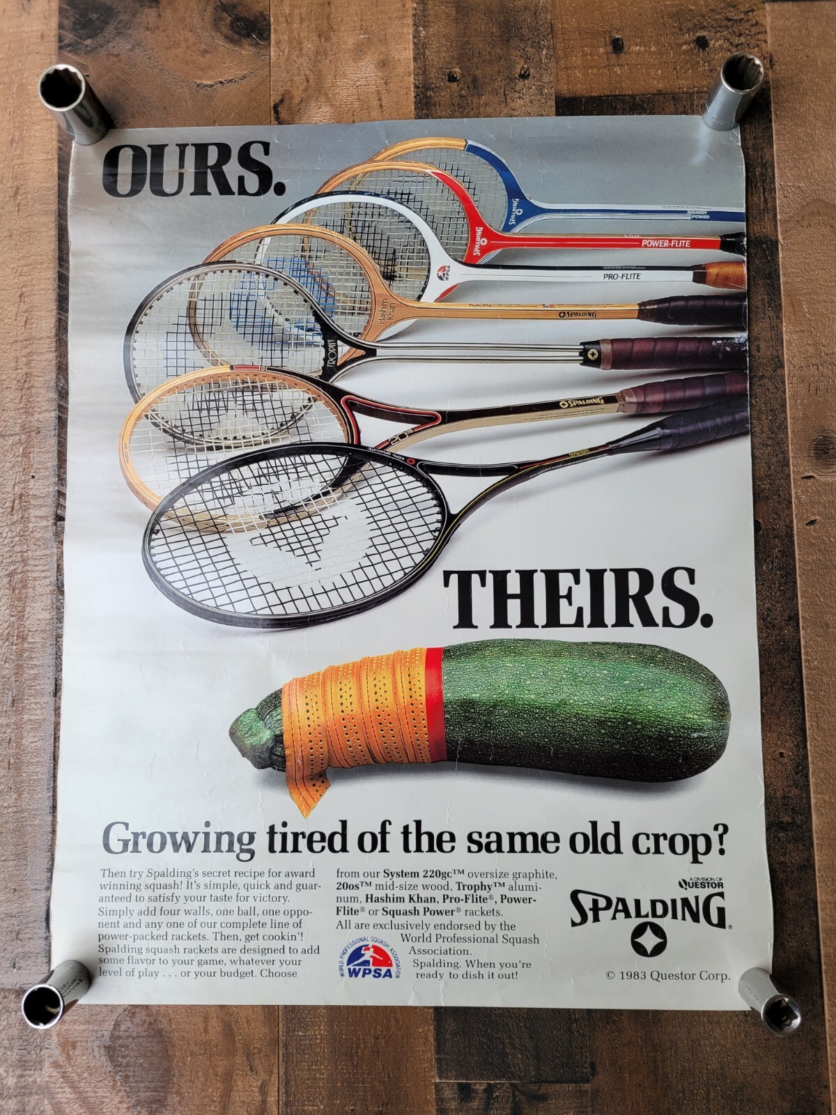 Vtg 1983 Spaulding Tennis Racquet Poster 17x21.5" | eBay