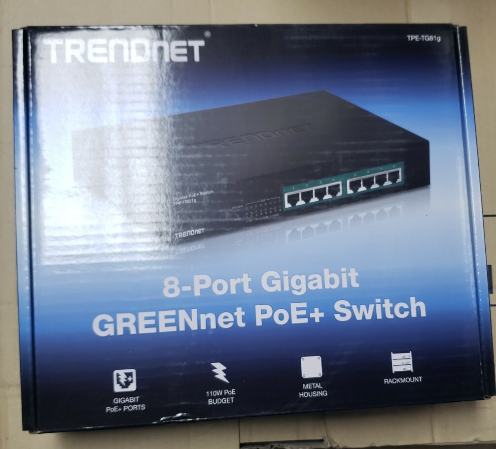 TRENDnet 8-Port Gigabit GREENnet PoE+ Switch; TPE-TG81g; 8 x Gigabit ...