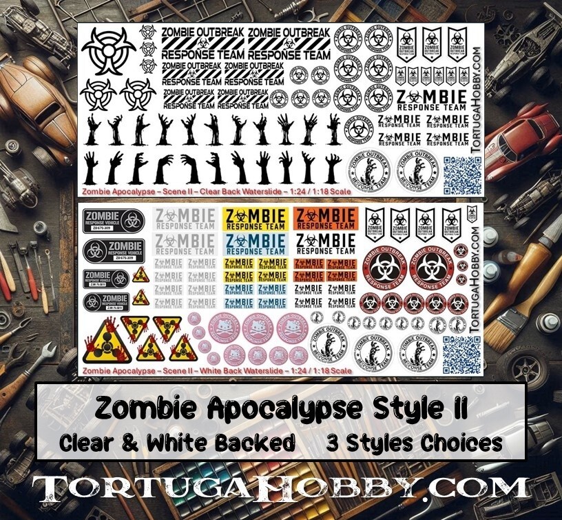 Zombie Apocalypse Decals - Waterslide - Various Scale - Zombies Decal ...