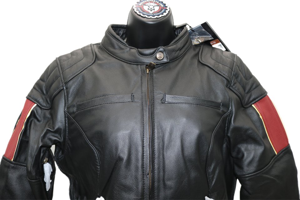 97028-23VW NWT HARLEY-DAVIDSON WOMENS LTHR JACKET NOSTALGIA TRIPLE VENT ...