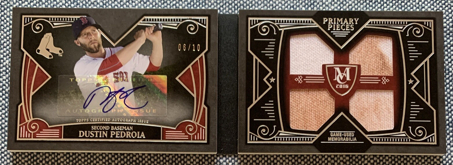 Dustin PEDROIA🔥2016 Topps Museum Auto Quad Relic Booklet #PPAR-DP 6/10 ...