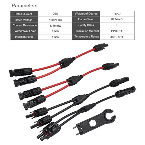 Practical Y Branch Solar Panel Cable Connector MMF FFM Set Wire ...