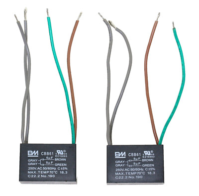 BM FAN CAPACITOR CBB61 5uf+5uf 4WIRE QTY 2 Genuine Hampton Bay Harbor ...