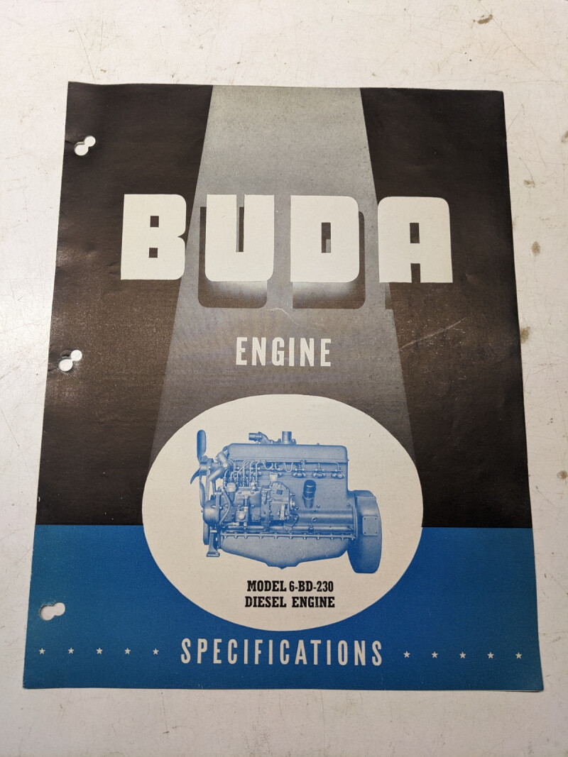 BUDA INDUSTRIAL DIESEL SPECIFICATIONS SALES ENGINE 6-BD-230 1947 AD ...