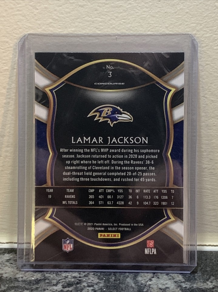 🔥Lamar Jackson Select Concourse Level Card Baltimore Ravens🔥MVP Year ...
