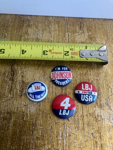 4 LBJ For President Buttons & Tabs~ --All Different~ From 1964 | eBay