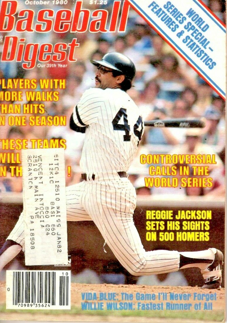 BASEBALL DIGEST - OCT 1980 - REGGIE JACKSON - COVER | eBay