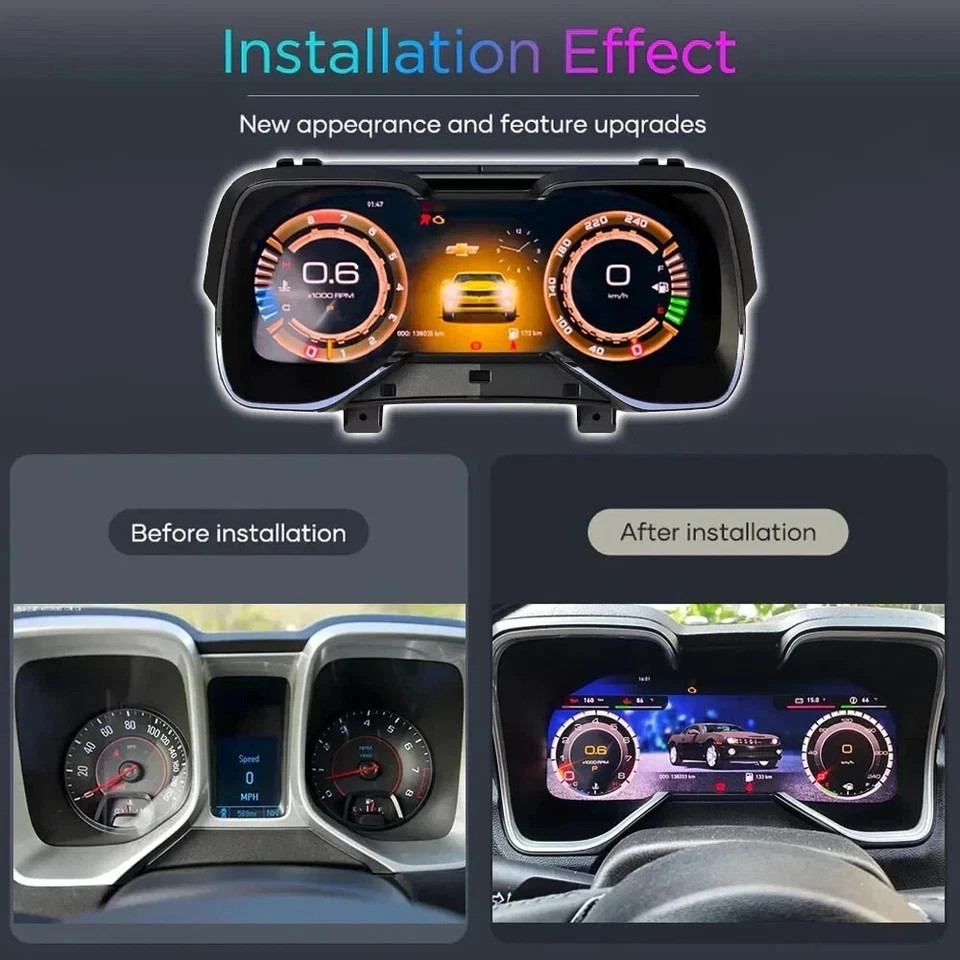 LCD Digital Instrument Cluster Speedometer Fits For Chevrolet Camaro ...