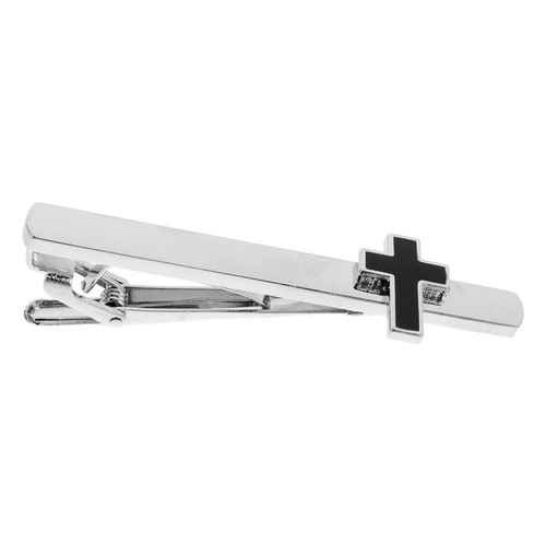 Mens Elegant Tie Clip With Cross Charm Necktie Bar For Weddings And ...