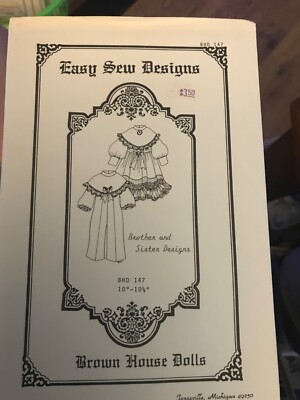 EASY SEW DESIGNS~DOLL CLOTHES PATTERN (Vintage) - Brown House Dolls 148 ...