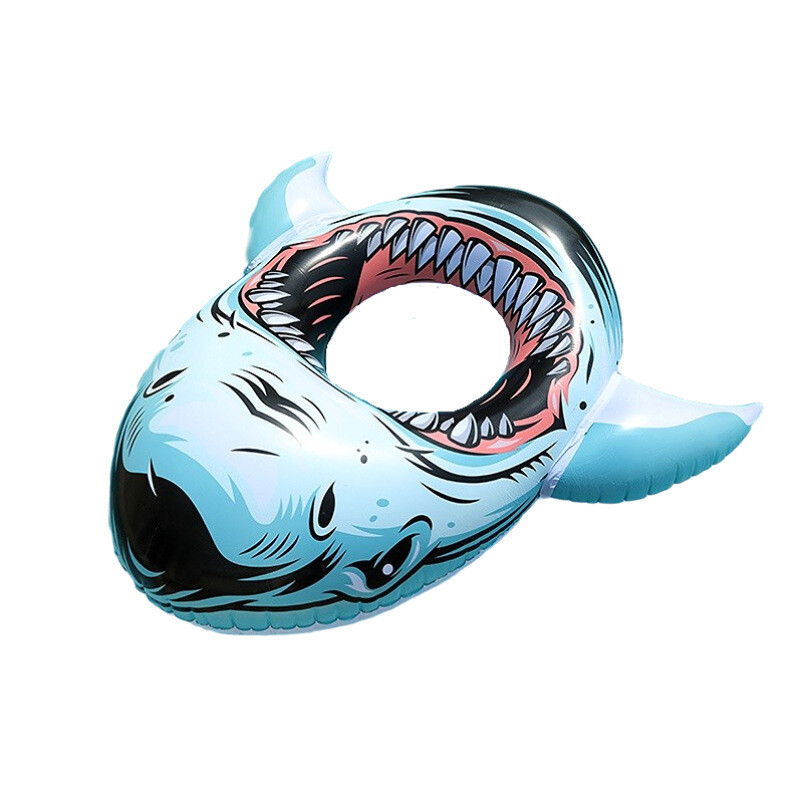 Adult Waterproof Inflatable Shark Swim Ring Thick Pvc Water Float ...