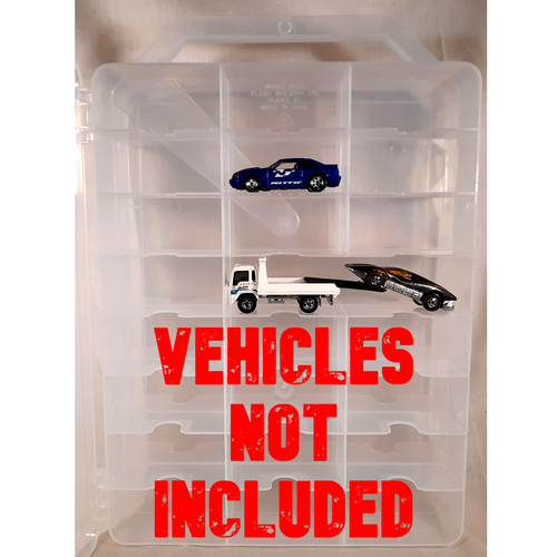 6 Clear Carry case lot fits 48 Hot Wheels cars M2 JL jammer storage ...