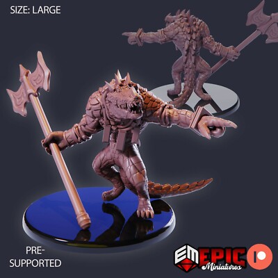 Crocodile Chief Epic Miniatures Monster RPG D&D Pathfinder 3D Print ...