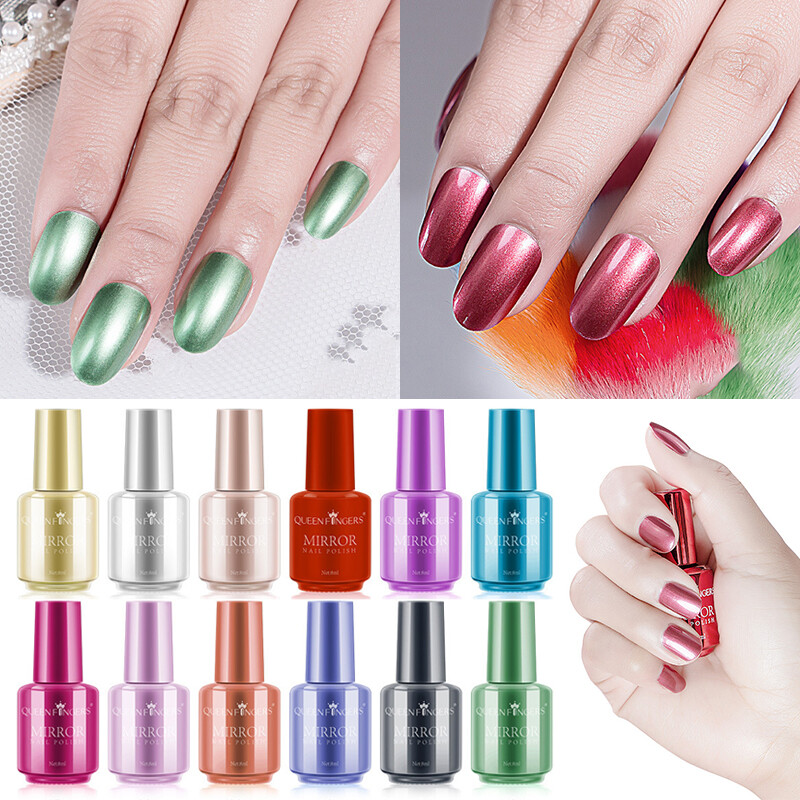 8ml Nail Polish Mirror Effect Chrome Metallic Metal Nail Art Polish ...