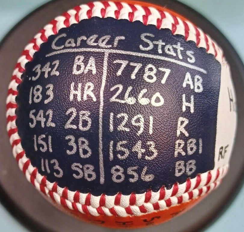 HAND PAINTED HARRY HEILMANN HOF 1952 STATISTICS BASEBALL DETROIT TIGERS ...