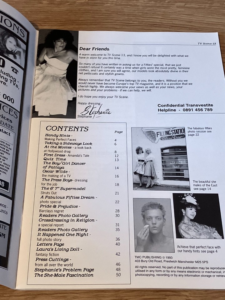 TV Scene magazine 13 Transvestite transsexual, Gay men,Cross Dressing ...