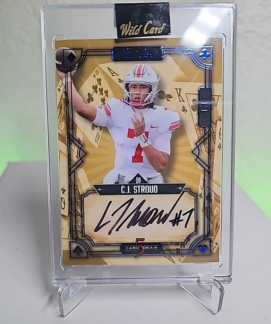 CJ Stroud 1/1 2023 5 Card Draw Gold and Blue Foil Autograph ROTY! | eBay