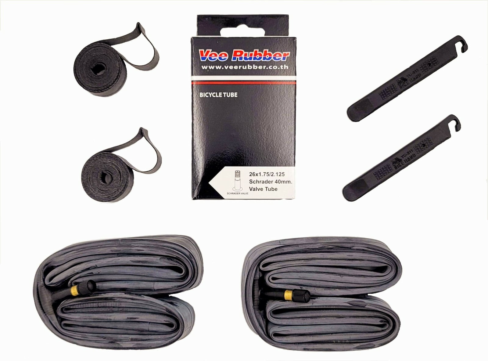 Vee Rubber 26 Inch Bike Inner Tube with 2 Bike Tire Levers 2 26in rim ...