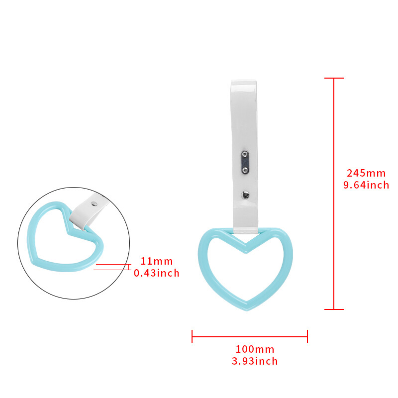 JDM Heart Shape TSURIKAWA L Blue Ring Subway Train Bus Handle Strap PVC ...