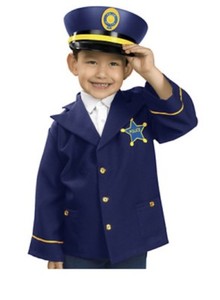 Lakeshore Learning Police Costume Dress-Up Set Coat & Hat EUC! | eBay