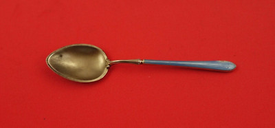 English Estate Sterling Silver Demitasse Spoon vermeil light blue ...