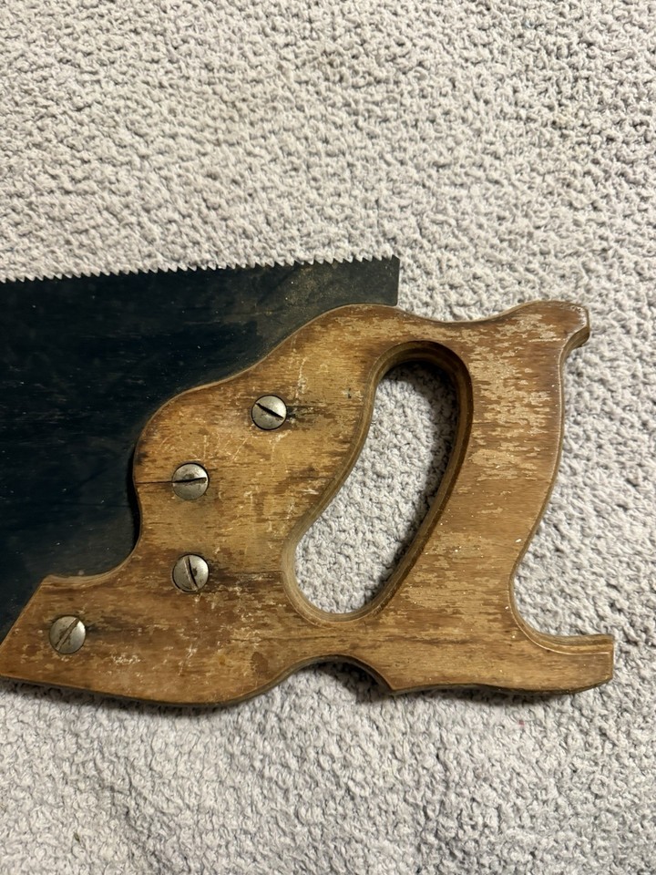 Warranted Superior Hand Rip Saw 26” Blade U.S.A. Vintage Wheat Handle ...