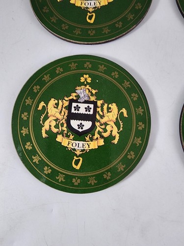 Irish Heraldic Coaster: FOLEY Ireland Last Name Set of 4 NOS New Old ...