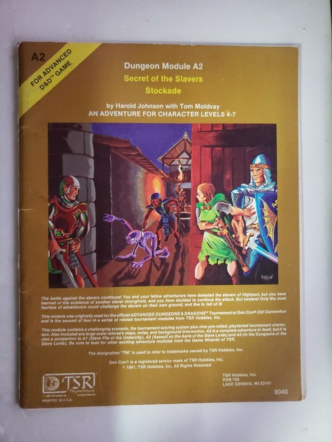 AD & D 1st Edition A2 Secret of The Slavers Stockade TSR 9040 for sale ...