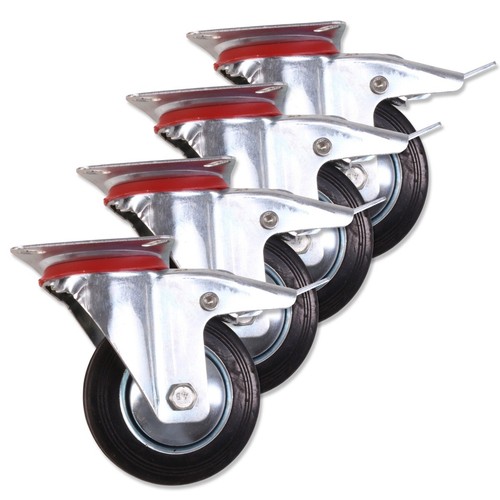 ALL BRAKED CASTORS 4x Swivel 360° Movement Trolley Dolley Furniture ...