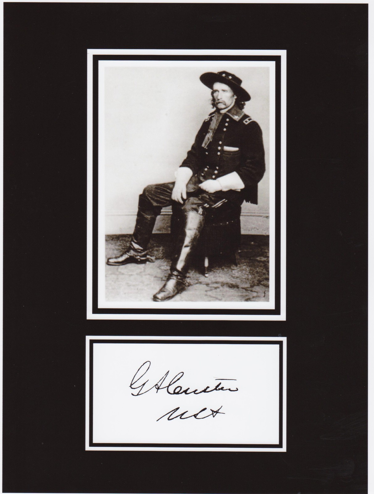 GEORGE CUSTER 8 x 10 REPRINT PHOTO & REPRINT AUTOGRAPH ON GLOSSY PHOTO ...