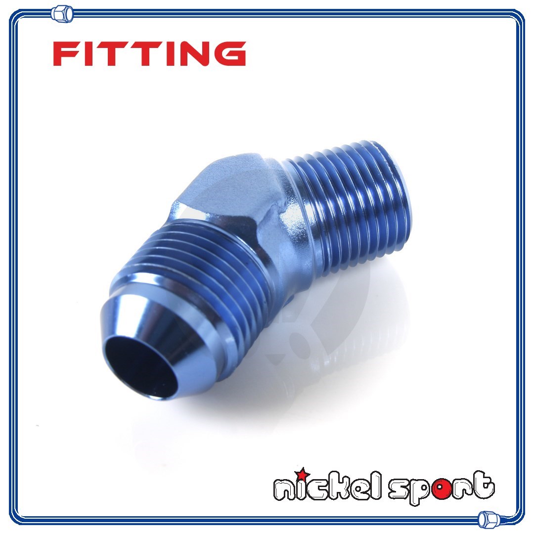 6AN AN6 Male to Male 1/4" NPT 45 Degree Flare Fitting Adapter | eBay ...