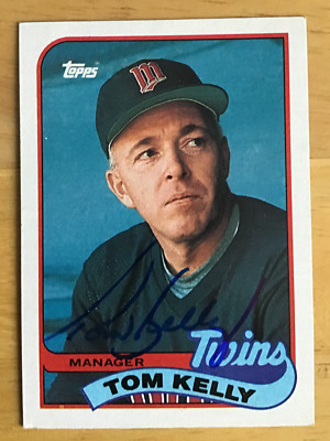 TOM KELLY MINNESOTA TWINS SIGNED TOPPS 1989 CARD #14 AUTOGRAPH | eBay