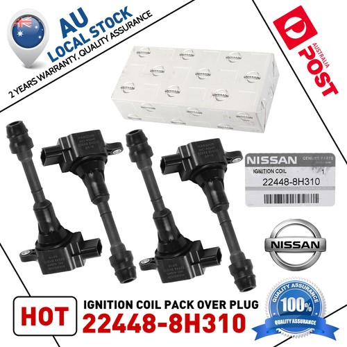 Genuine 4x Ignition Coils for Nissan X-Trail 2.5L QR25DE 22448-8H310 01 ...