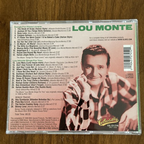 Sings Songs for Pizza Lovers / Lou Monte Sings for by Monte, Lou (CD ...