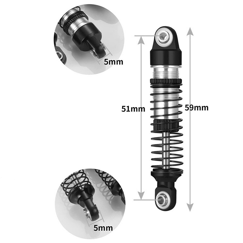 4X(4 StüCk Metall-ÖL-StoßDäMpfer-DäMpfer für TRX4M -4M 1/18 RC Crawler ...