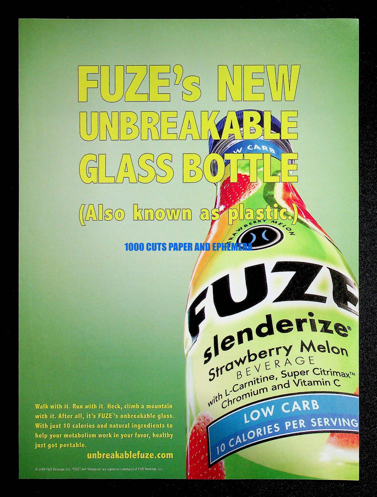 Fuze Strawberry Melon Drink 2008 Trade Print Magazine Ad Poster ADVERT ...
