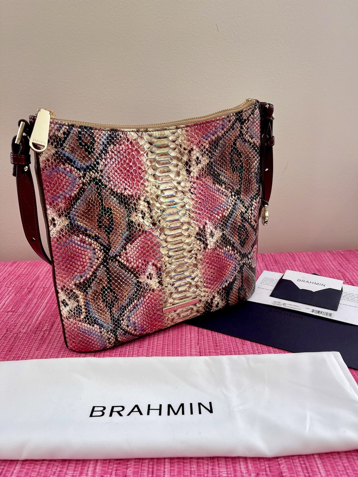 Brahmin Katie Crossbody Opal Ember Reina Leather Mess… - Gem
